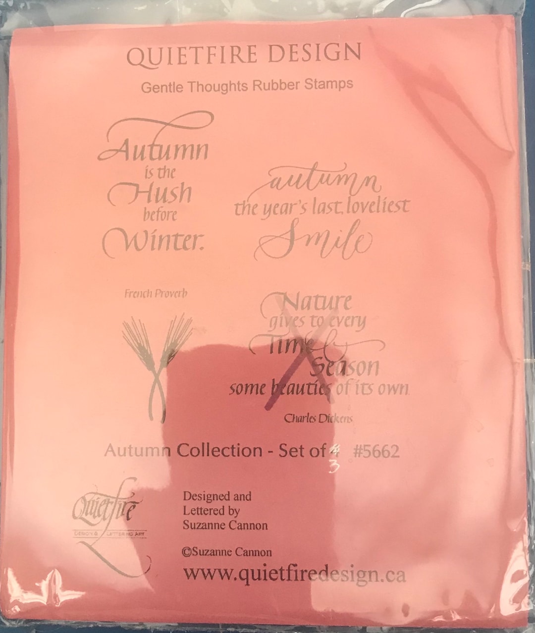 Quietfire Design Gentle Thoughts Rubber Stamps 3 Piece Set Autumn ...