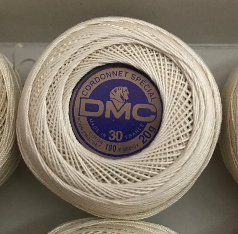 Four 4 Balls of Cordonnet Special DMC Crochet Cotton ECRU Size 30 - 20g ...