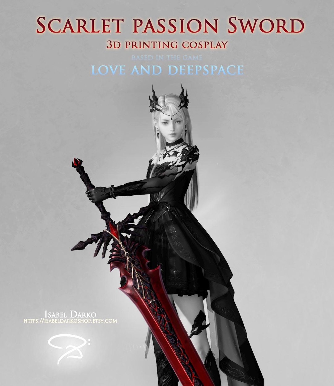 Sword Scarlet Passion 3D Printing Love and Deepspace Cosplay - Etsy