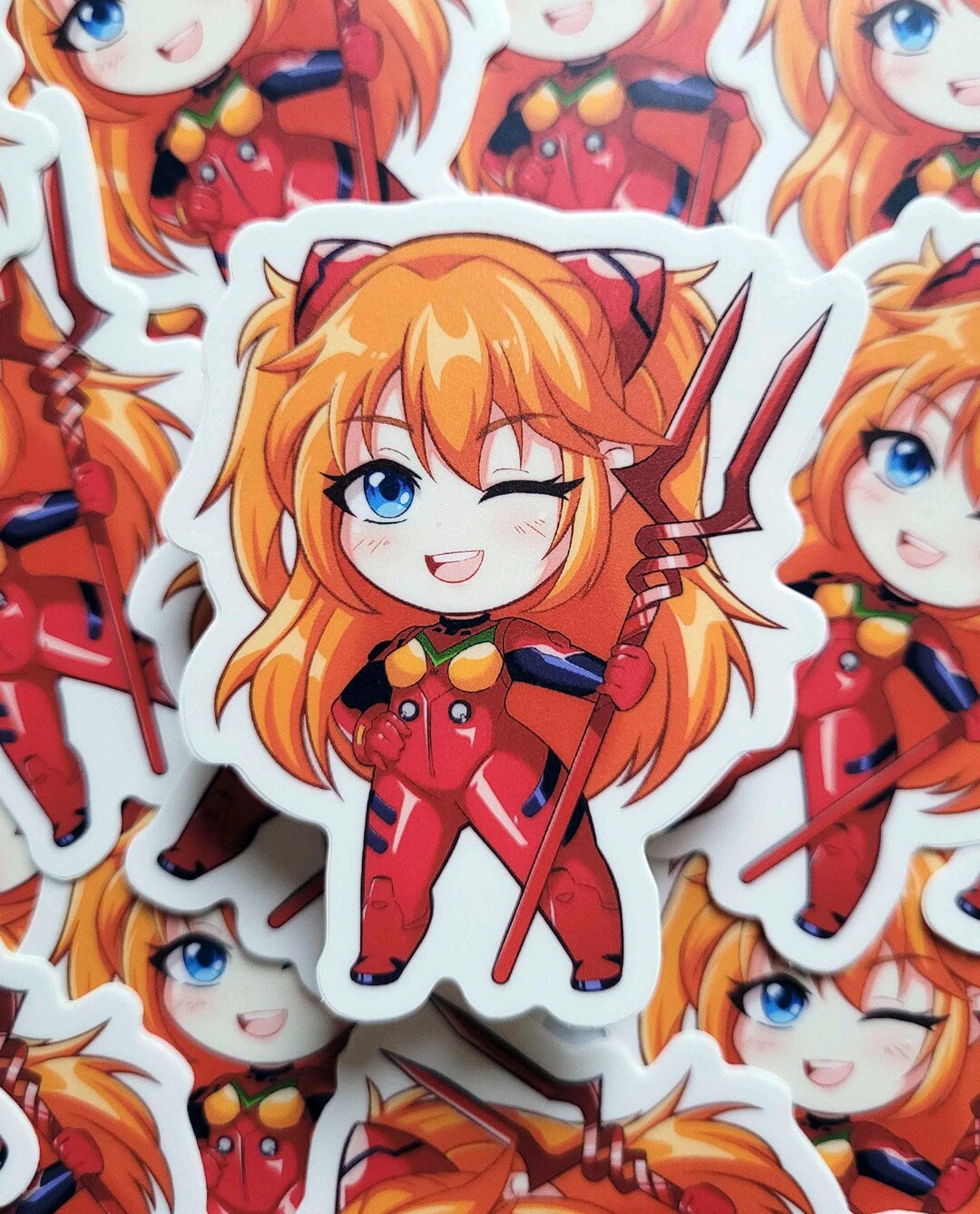 Anime Waifu Neon Genesis Evangelion Asuka Anime Waifu Vinyl Sticker 3 ...
