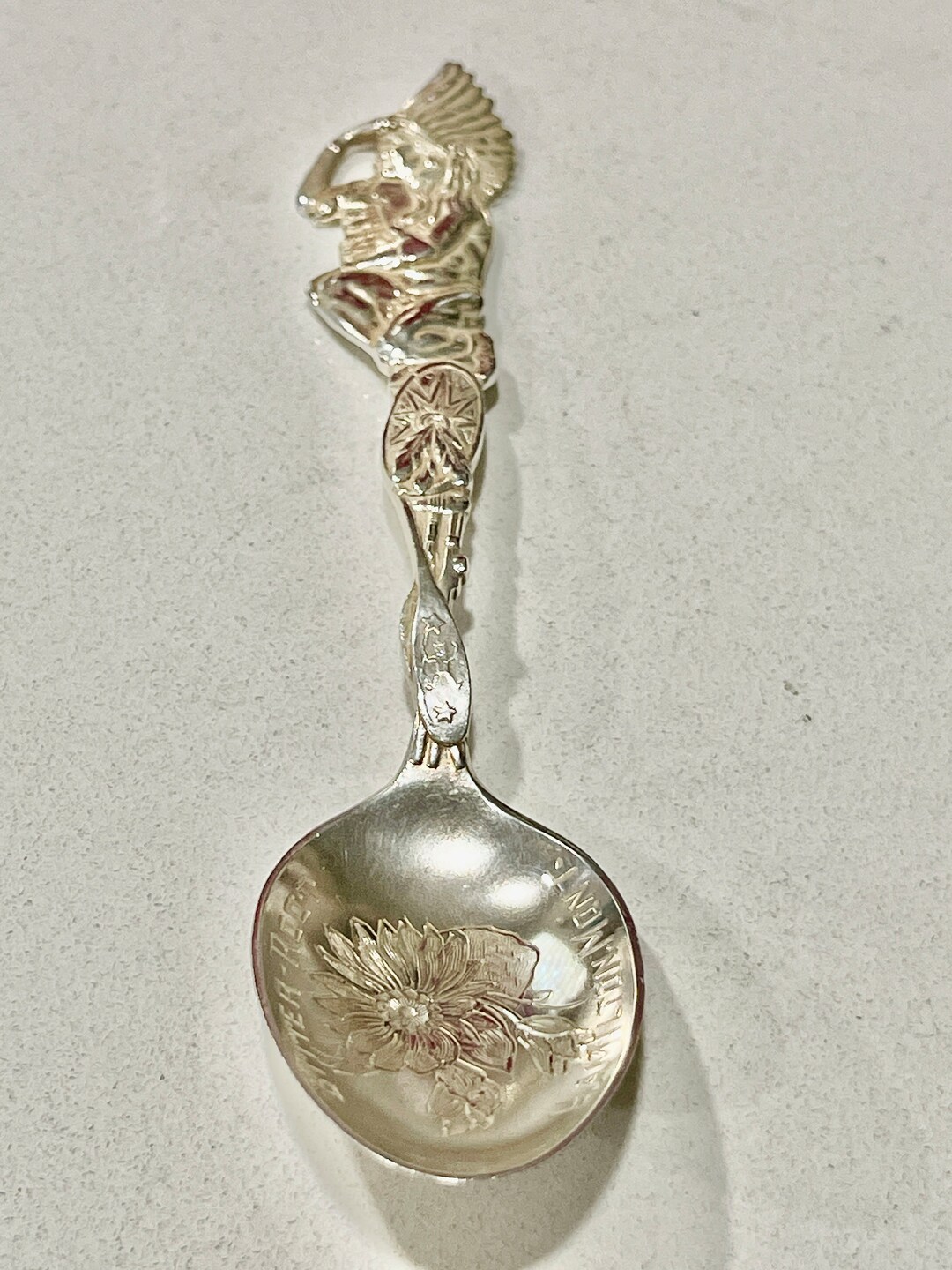 Antique Indian Silver Souvenir Spoon - Etsy