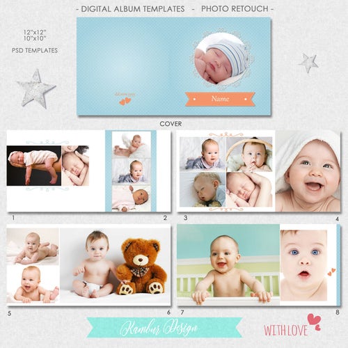 15 Spreads 30 Pages 10x10 and 12x12 Photo Album Template for | Etsy