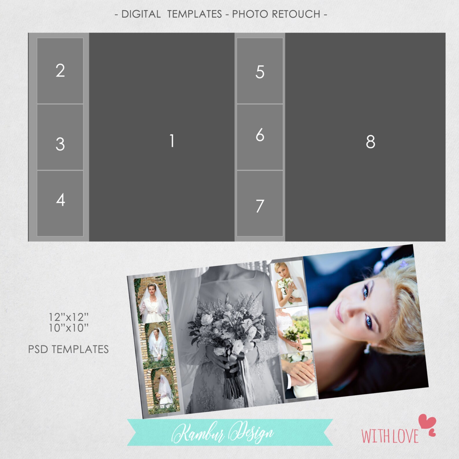 12x12, 10x10 Story Board Template, Photoshop, Psd Files INSTANT ...