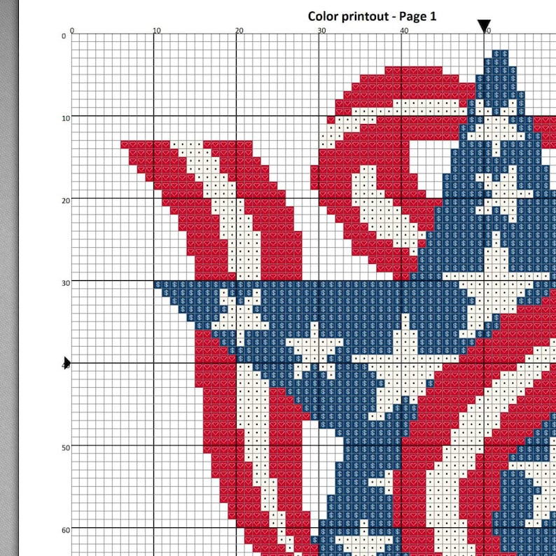 Patriotic USA Flag Cross Stitch Pattern, 4th July (PDF Pattern) - Etsy