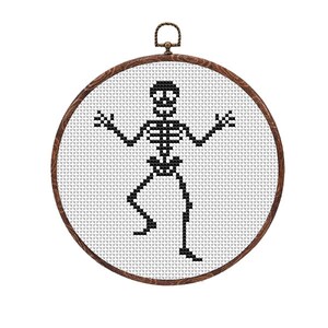 Halloween Modern Cross Stitch Pattern, Skeleton Cross Stitch Pattern ...