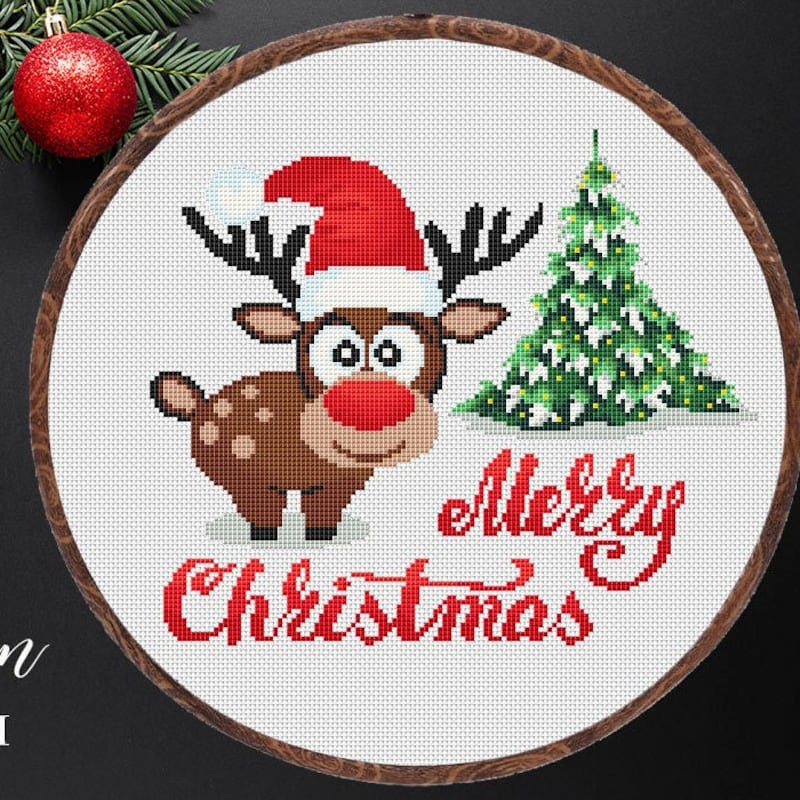 Rudolph Cross Stitch - Etsy