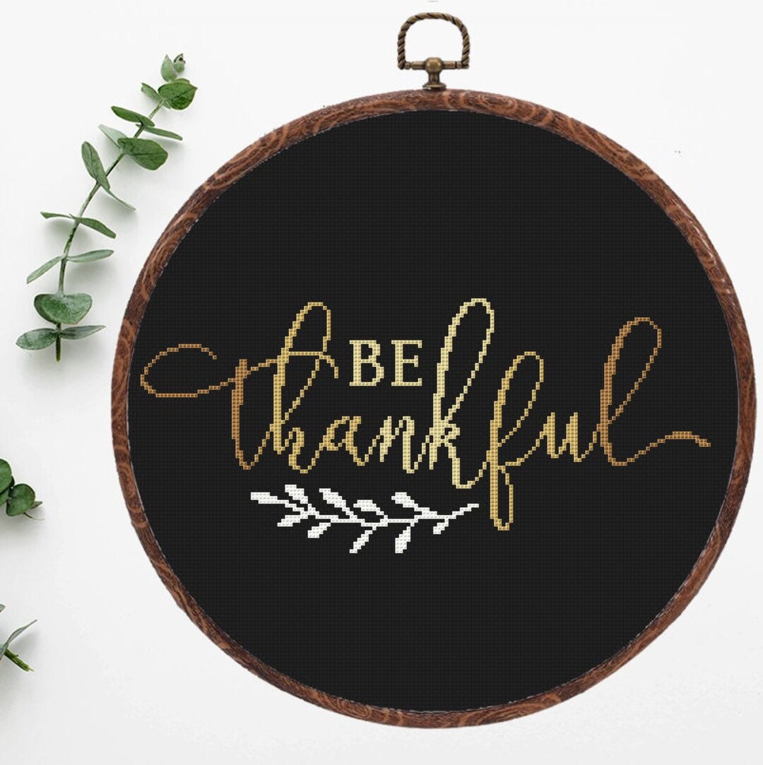 Be Thankful Cross Stitch Pattern, Autumn Fall Decor (PDF Pattern) - Etsy