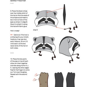 Raccoon PATTERN DIY Costume Mask Boy Sewing Instant Download Woodland ...