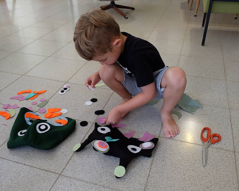 Monster Pattern Diy Costume Mask Sewing Tutorial Creative Play Etsy