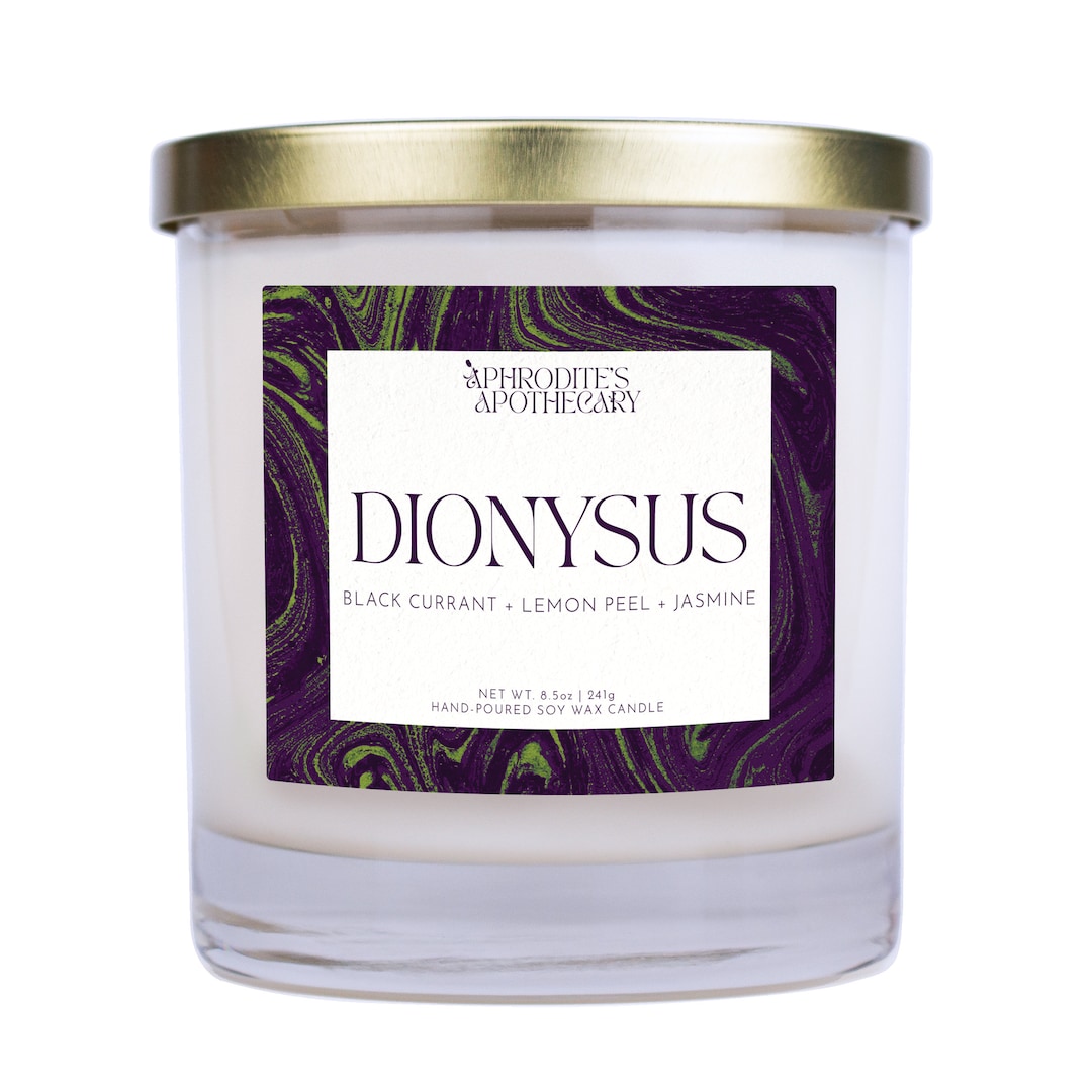 Dionysus Candle, Red & Black Currant, Lemon Peel, Jasmine Scented Hand ...