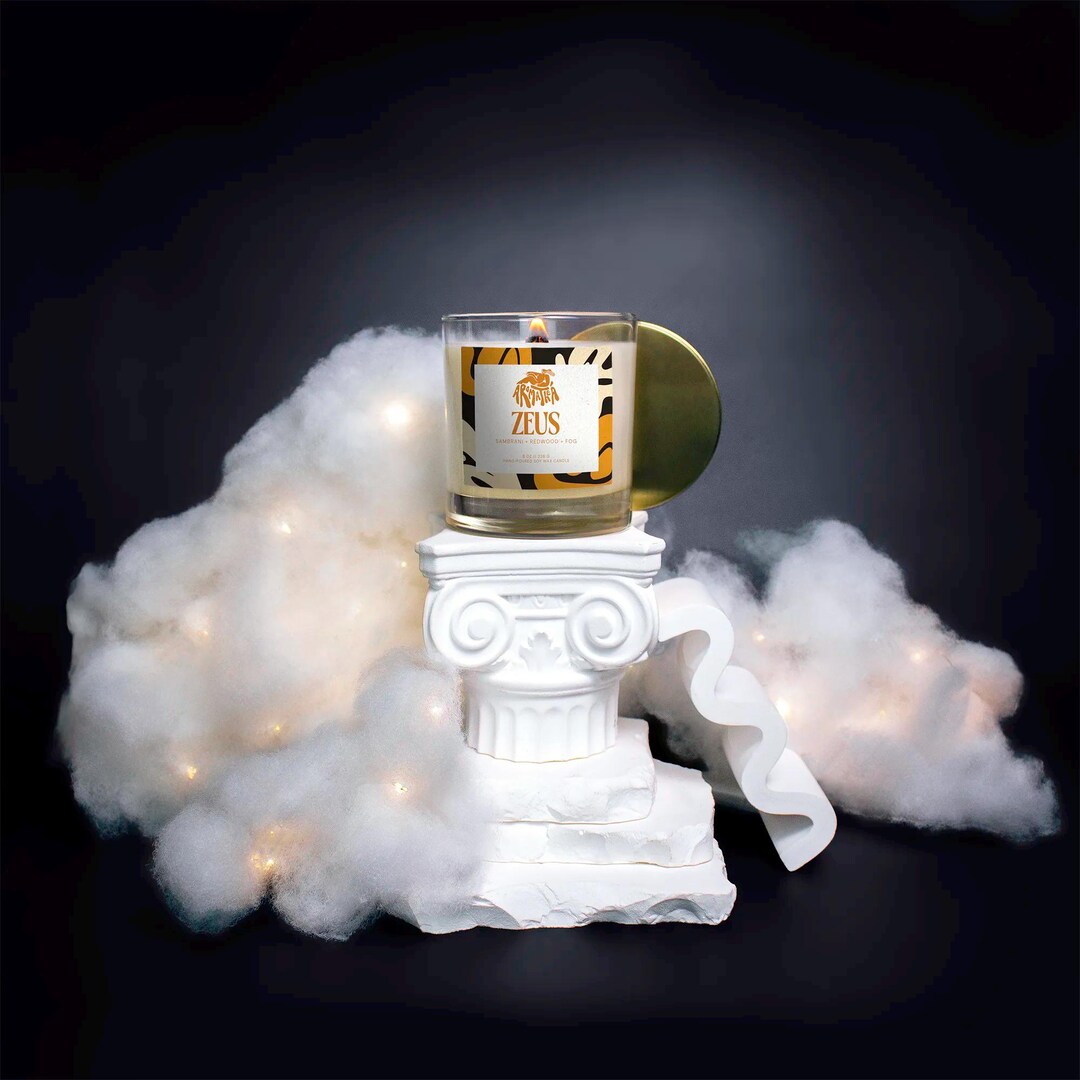 Zeus Candle: Sambrani, Redwood, Fog - Greek God Altar Candle - Etsy