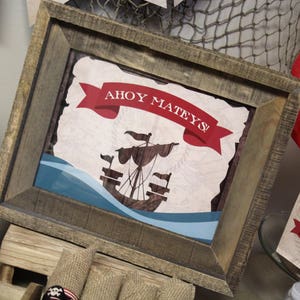 Pirate Birthday Welcome Sign, Pirate Party DIY Printable Party Sign ...