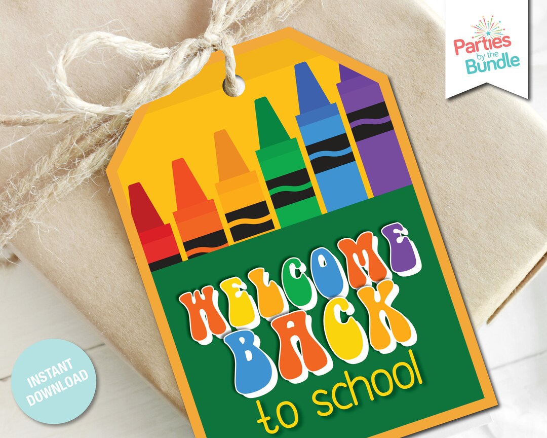 Back to School Gift Tag: Printable First Day Favor (instant Download ...