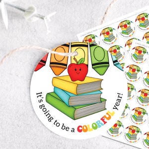 Back to School Gift Tag | First Day of School Round Stickers | PTO ...