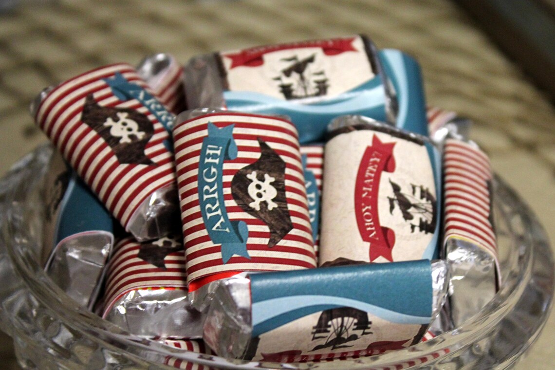 Candy Bar Wrappers Pirate Birthday Pirate Party Pirate | Etsy