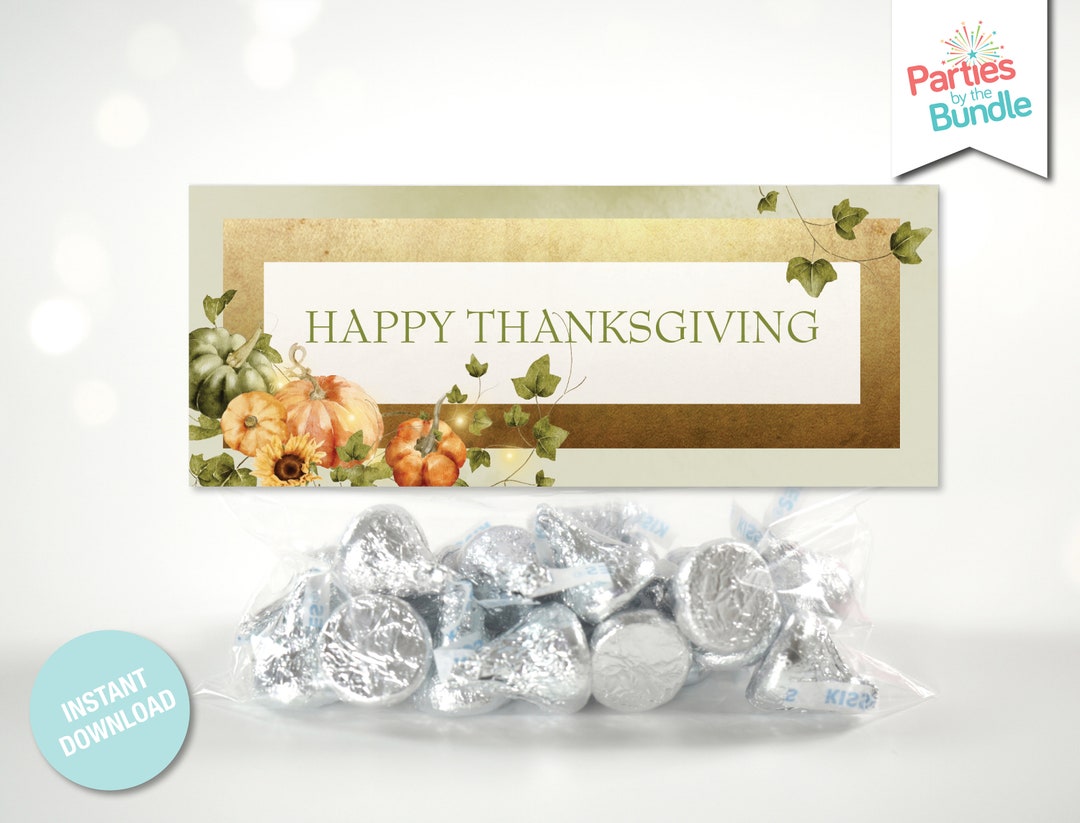 Thanksgiving Treat Bag Toppers, Friendsgiving Favor Bag Topper, Fall ...