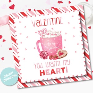 Printable Valentine's Day Gift Tag, Valentine's Favor Tag, Hot ...