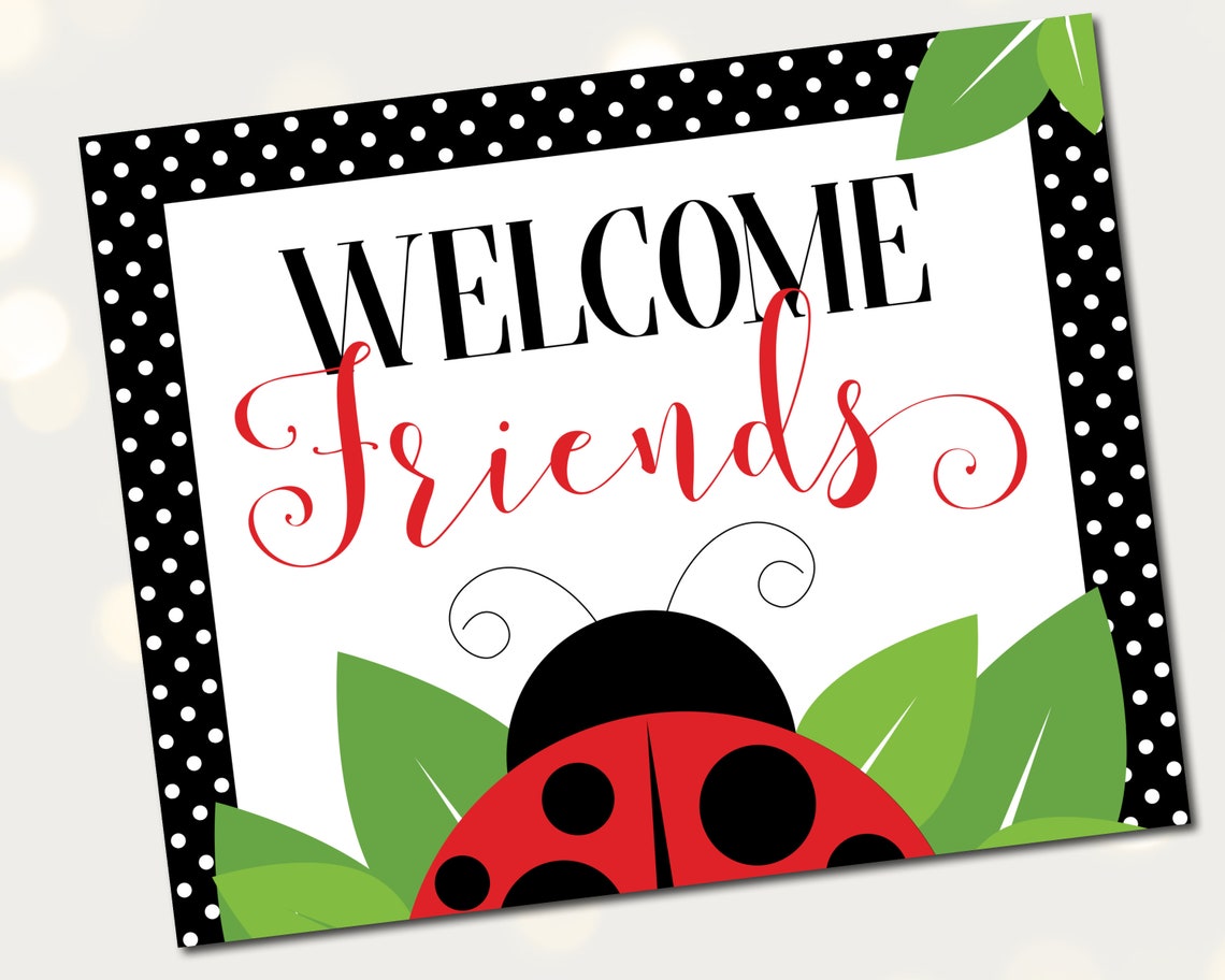 Ladybug Baby Shower Decorations Welcome Sign Ladybug - Etsy