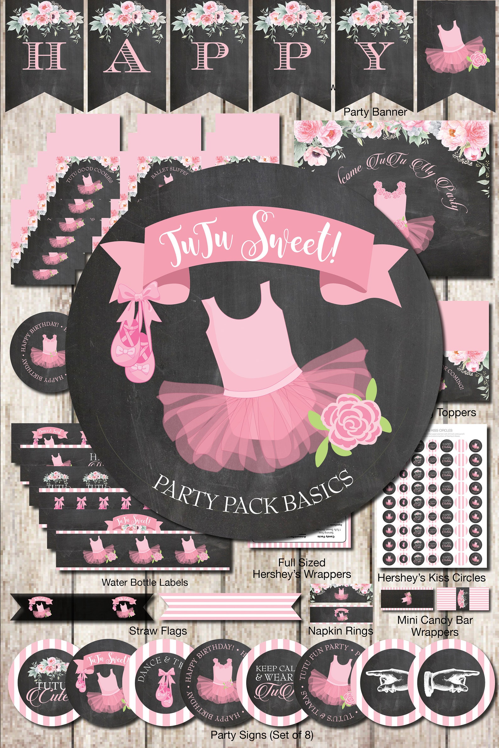 Ballerina Printable Party Tutu Cute Birthday Pink Tutu Party - Etsy