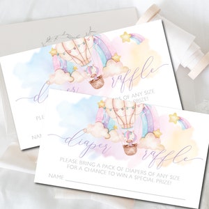 Diaper Raffle Ticket, Rainbow Unicorn Baby Shower, Printable Diaper ...