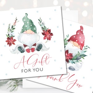 Christmas Gnome Gift Tags, Holiday Gift Tag, Gnome Christmas Printables ...