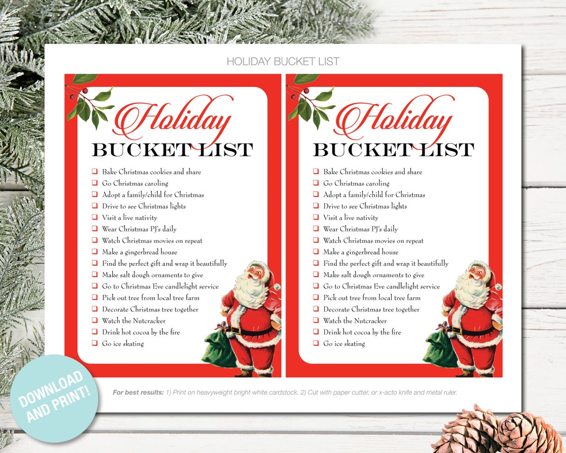Christmas Planner List - Printable Retro Santa Checklist & Holiday ...