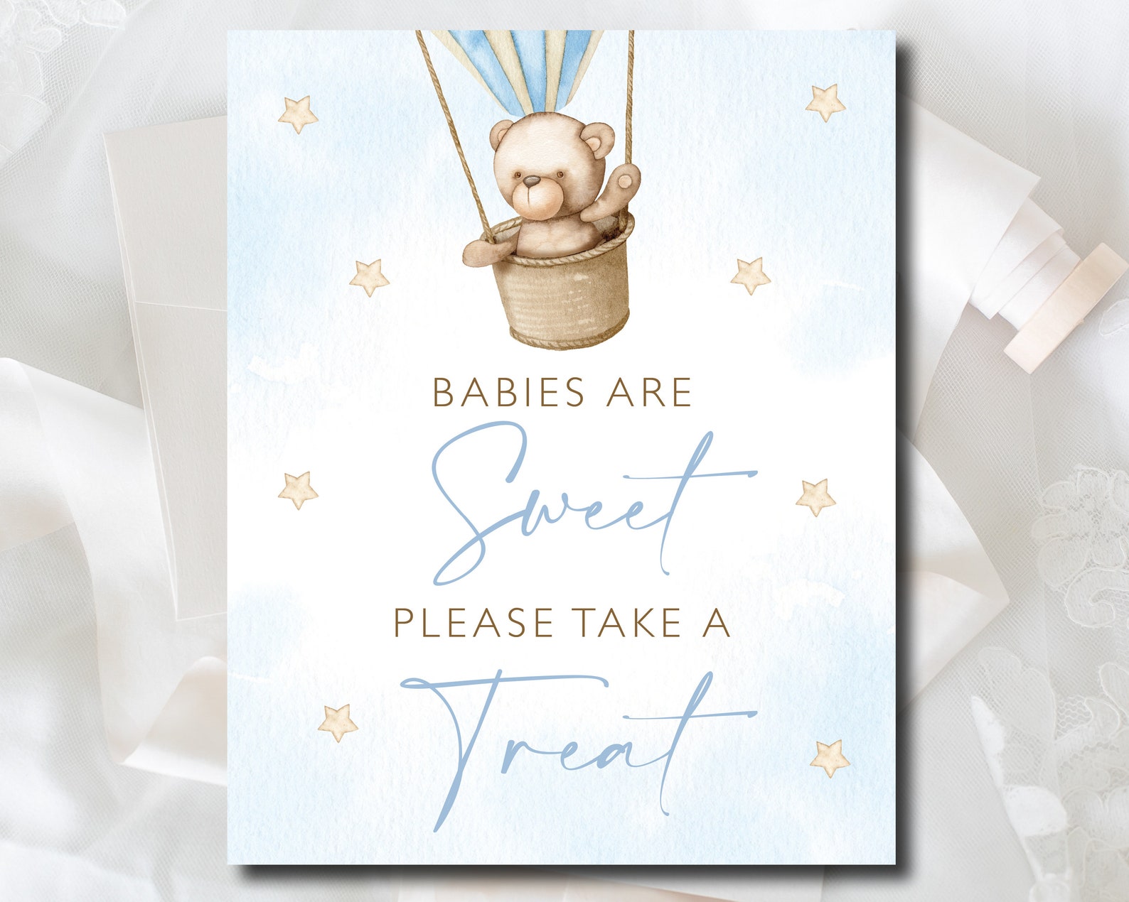 Teddy Bear Baby Shower Table Signs Blue Teddy Bear - Etsy