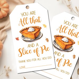 Thanksgiving Gift Tag | Baked Goods Favor Card | All That and a Slice ...