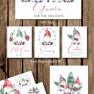 Gnome Decoration Kit Gnomes Christmas Printable Party Bundle - Etsy