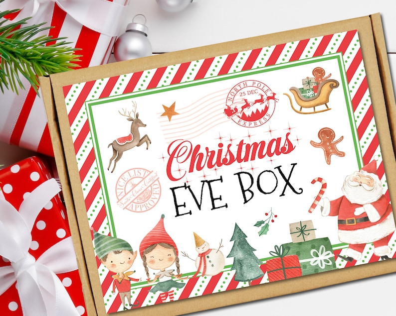 Christmas Eve Box Printable Label Christmas Eve Box Sign - Etsy