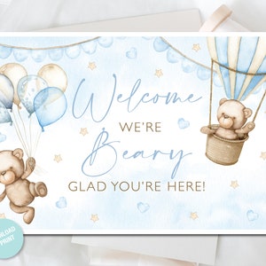 Teddy Bear Birthday Yard Sign, Blue Teddy Bear Party Decorations ...