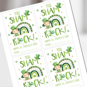 Printable St. Patrick's Day Gift Tag Shamrock Rainbow - Etsy