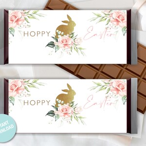 Easter Printable Chocolate Wrapper Floral Easter Candy Bar Wrapper ...