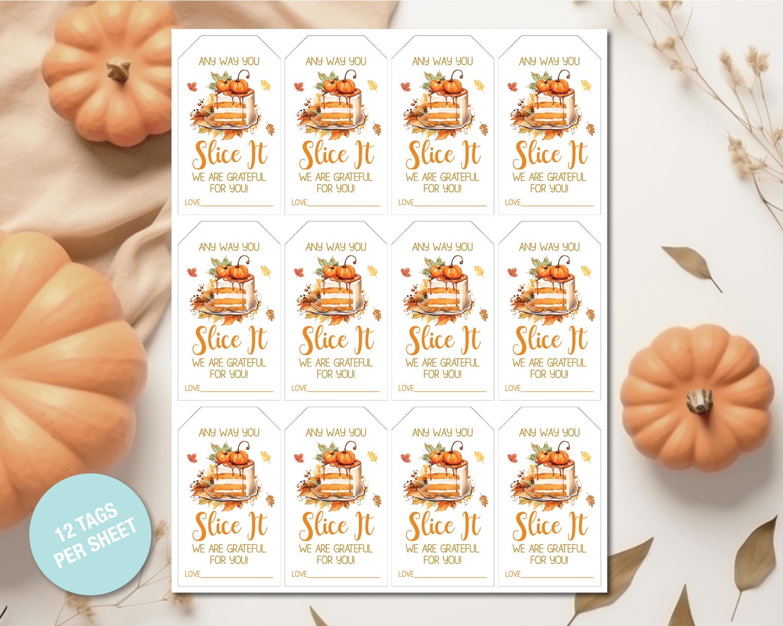 Thanksgiving Gift Tag | Fall Harvest Baked Goods Favor Card | Any Way ...