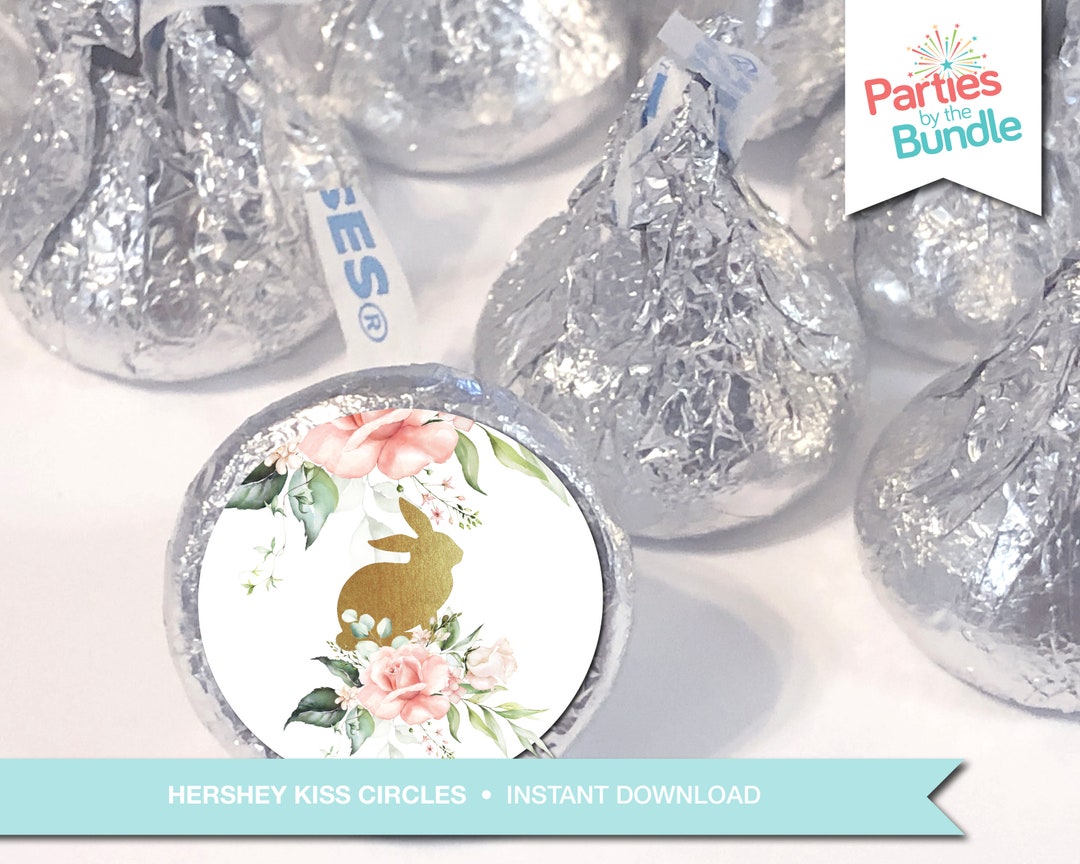 Easter Bunny Kiss Stickers, Easter Kiss Circles, Easter Printables ...