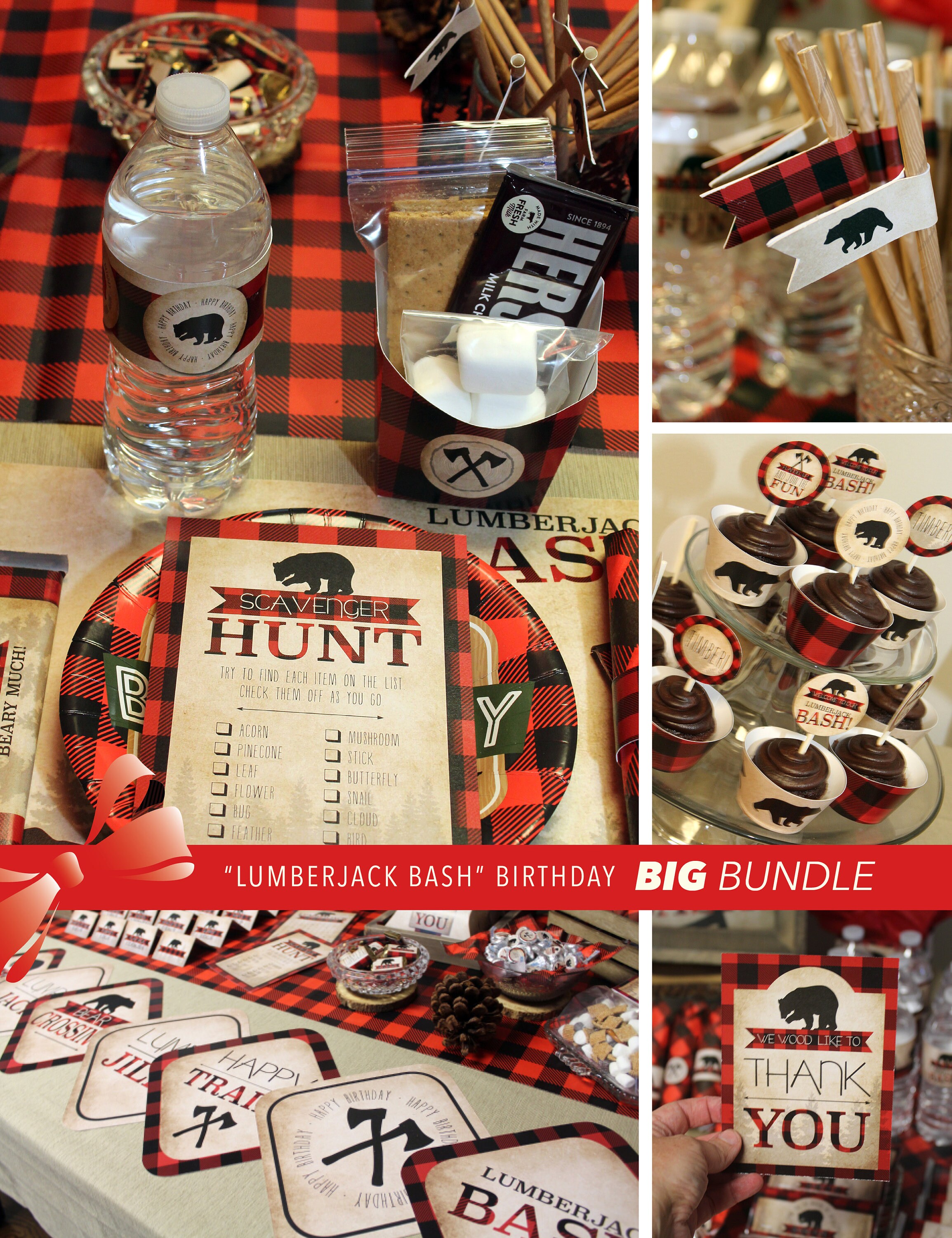 Lumberjack Party Supplies, Lumberjack Printable Party, Lumberjack Party ...