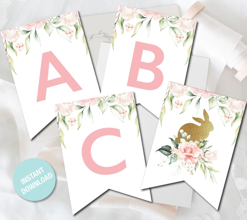 Easter Party Banner, Printable Easter Banner, Easter Bunting, Party ...