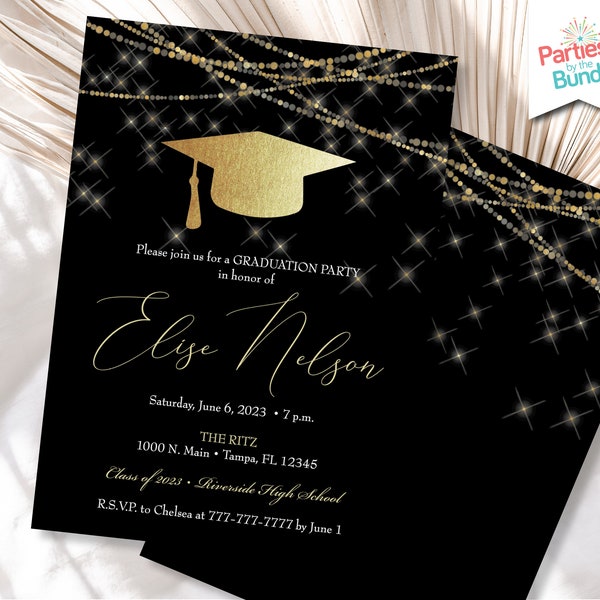Sparkle Graduation Party Invitation - Etsy