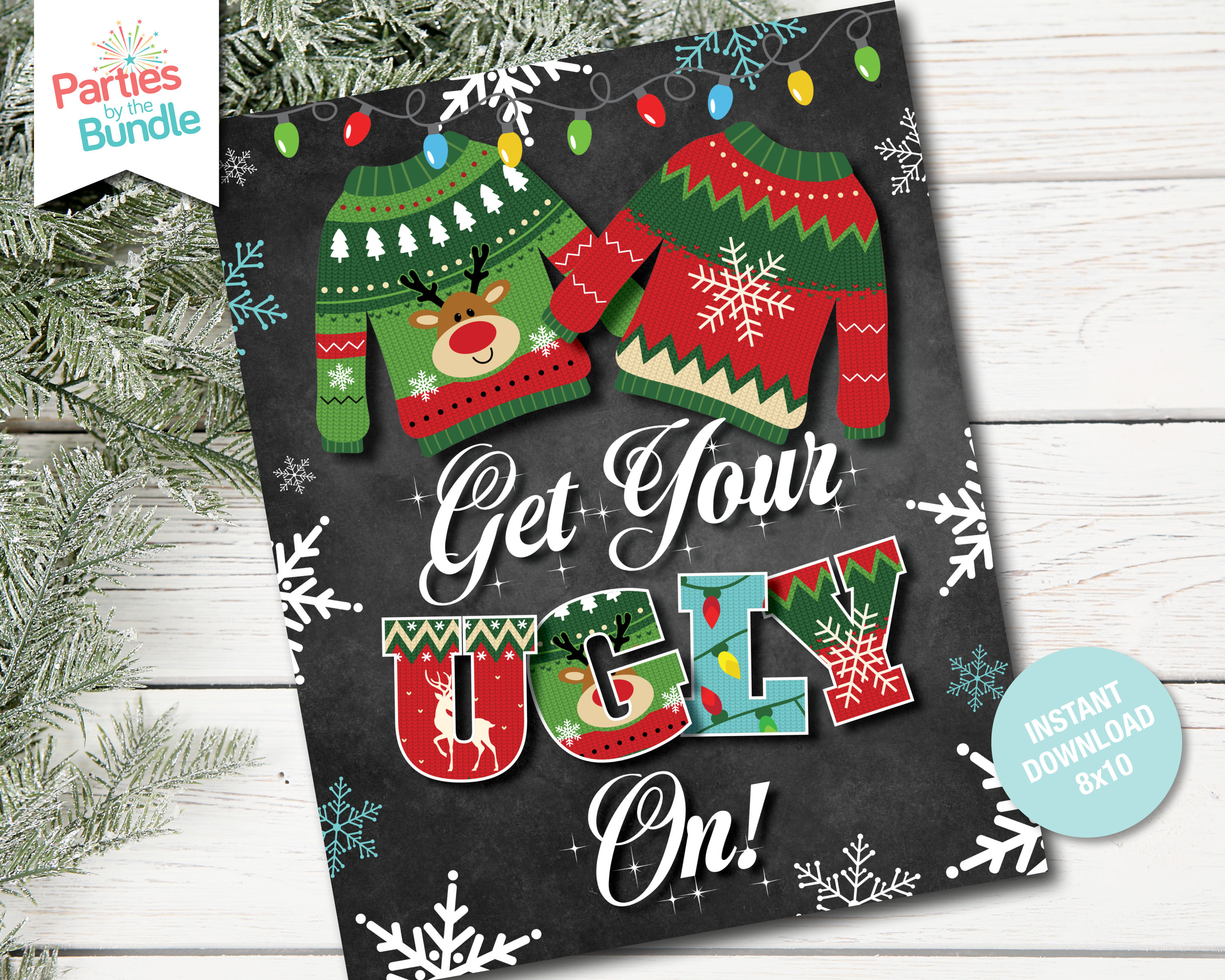 Ugly Sweater Party Sign, Ugly Sweater Party Decoration, Get Your Ugly ...