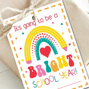 Bright School Year Gift Tag: Printable Back to School Favor (instant ...