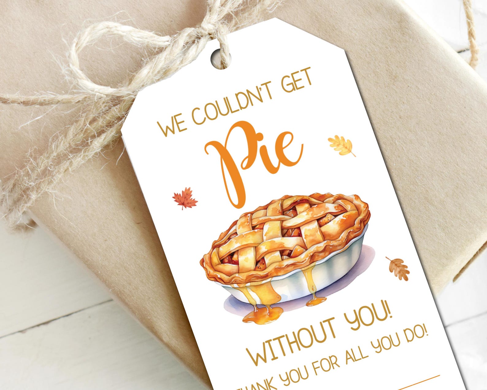 Thanksgiving Gift Tag | Baked Goods Favor Card | All That and a Slice ...
