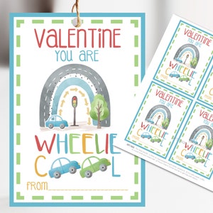 Printable Valentine's Day Gift Tag, Car Valentine Favor Tag, Printable ...