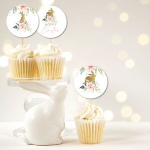 Easter Bunny Cupcake Toppers, Easter Printables, Easter Cupcake ...
