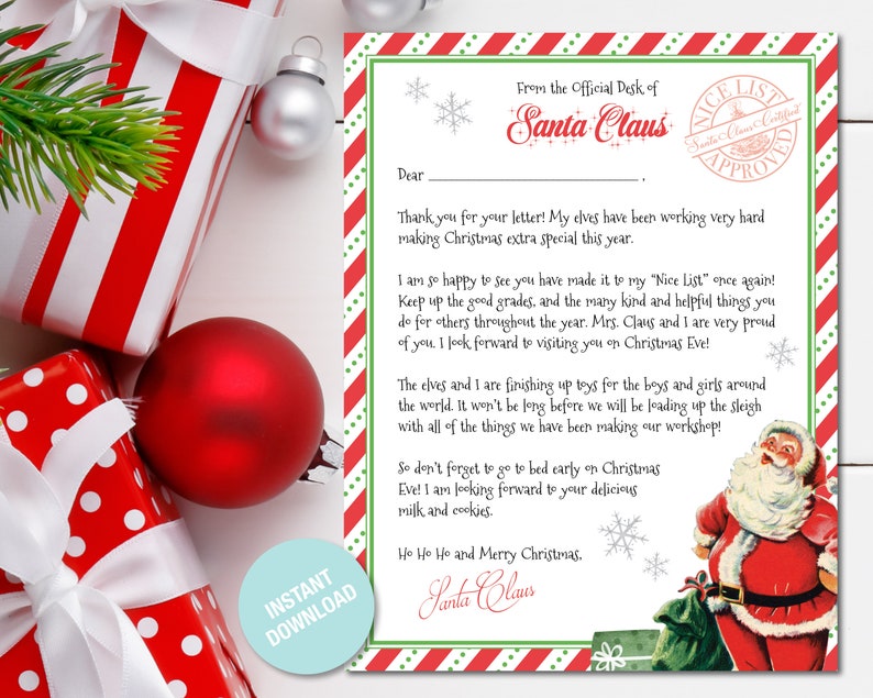 Official Letter From Santa Claus North Pole Mail From the | Etsy