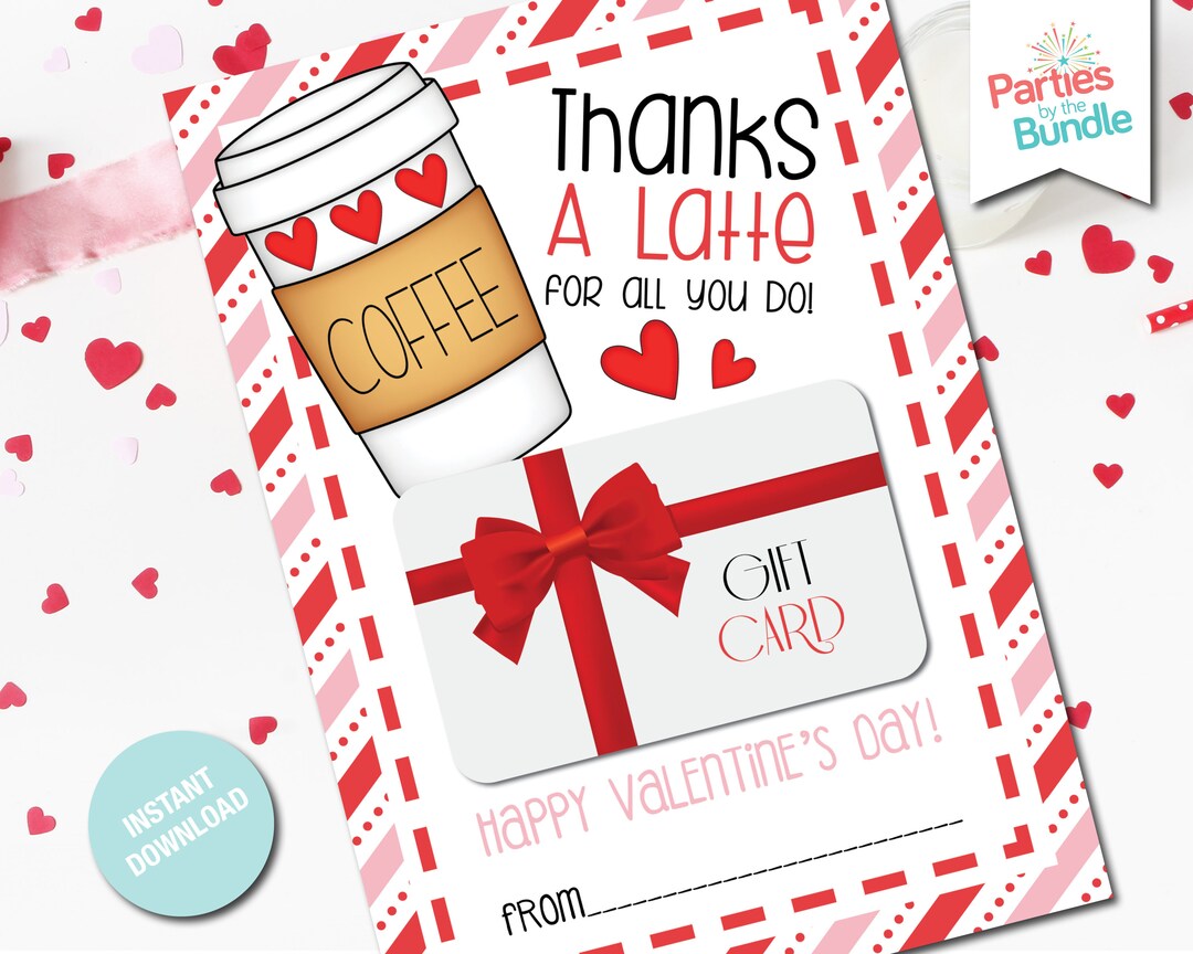 Teacher's Valentine's Day Coffee Gift Card Holder, Gift Card Valentine ...