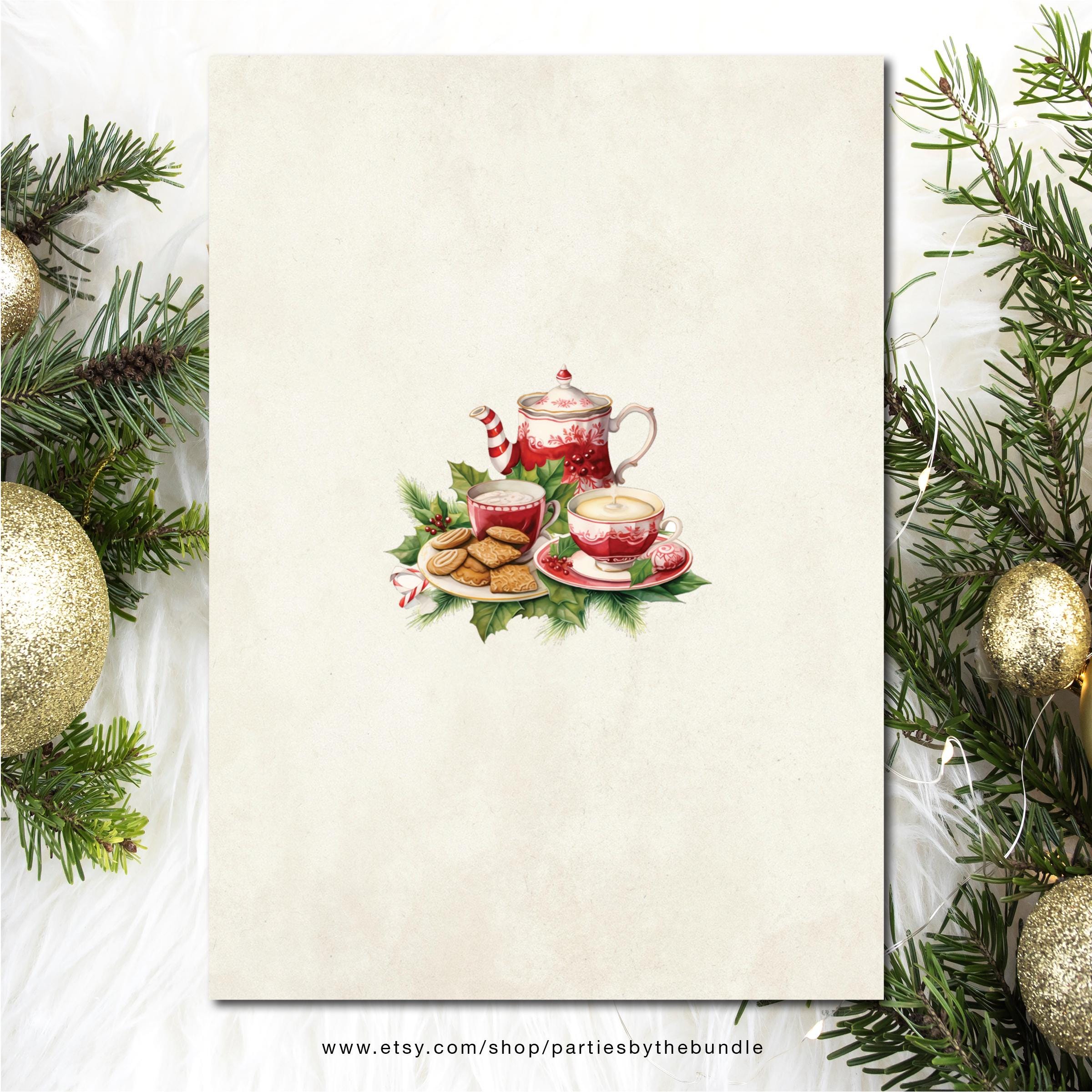EDITABLE Christmas Tea Party Invitation: Festive Holiday Brunch (corjl ...