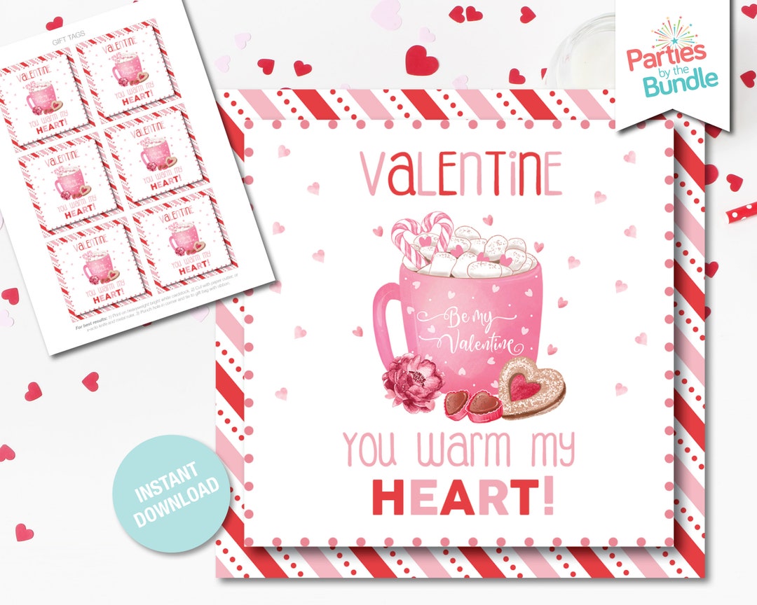 Printable Valentine's Day Gift Tag, Valentine's Favor Tag, Hot ...