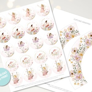 Fairy Baby Shower Cupcake Topper Set: Garden Floral Decoration (INSTANT ...