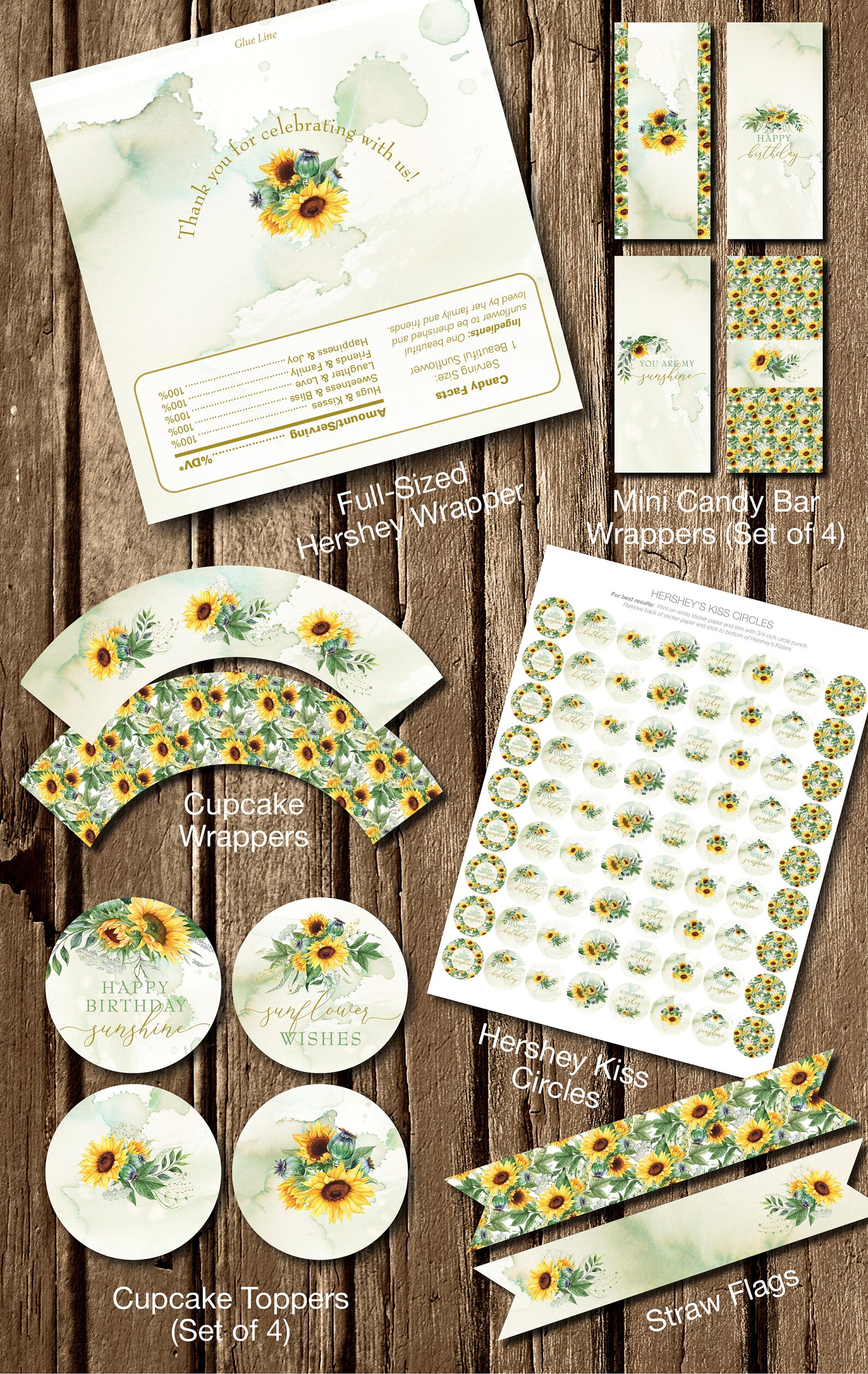 Sunflower Birthday Party Pack Kit Little Sunflower Party - Etsy