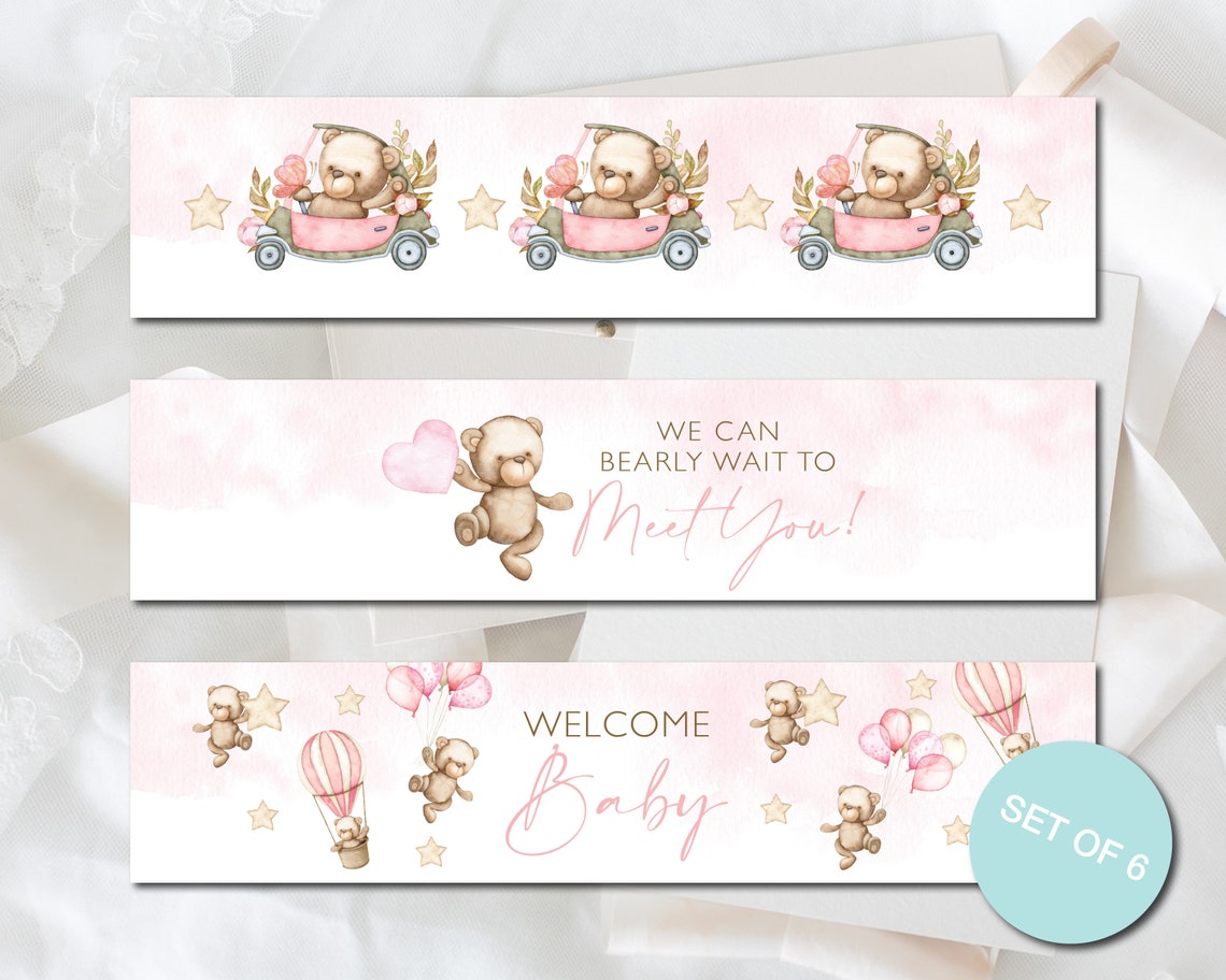 Teddy Bear Water Bottle Labels Printable Water Bottle | Etsy